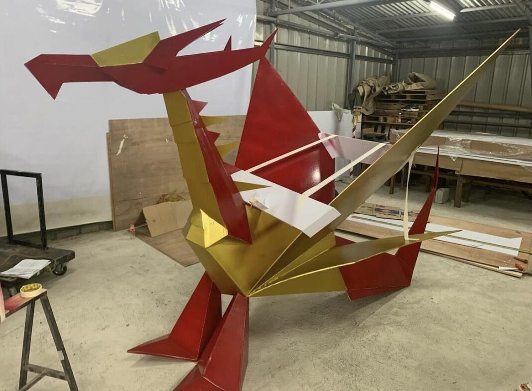 Giant Origami Dragon Figures Take Center Stage For Chinese New Year ...